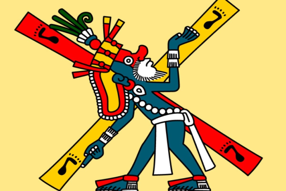 Yacatecuhtli & Aztec Cross: dio azteco con la croce e protegge i mercanti